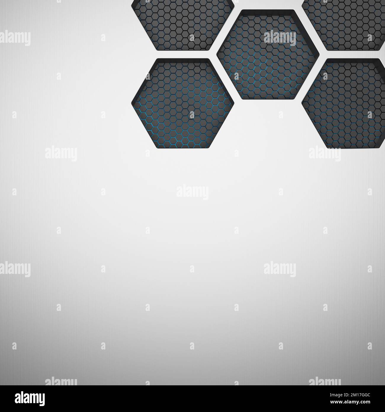 Modern metallic honeycomb and hexagon background pattern. 3d rendering ...