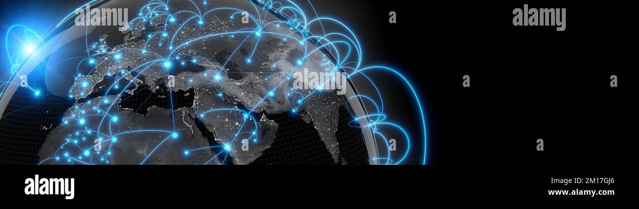 Global connection concept. Planet earth network sphere. 3d rendering ...