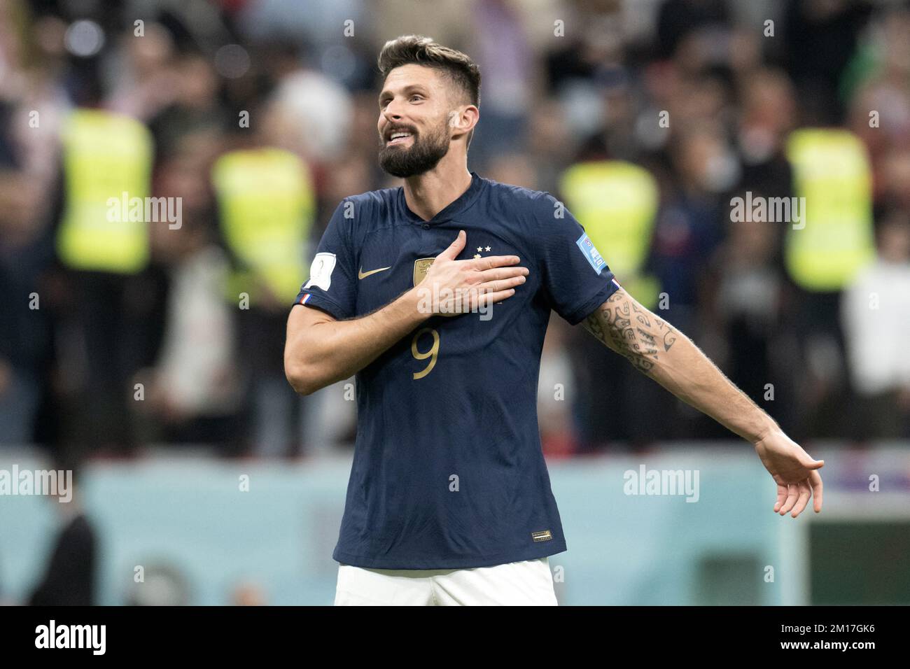 Olivier Giroud of France celebrating the victory during the FIFA World Cup Qatar 2022 Round of 8 ...