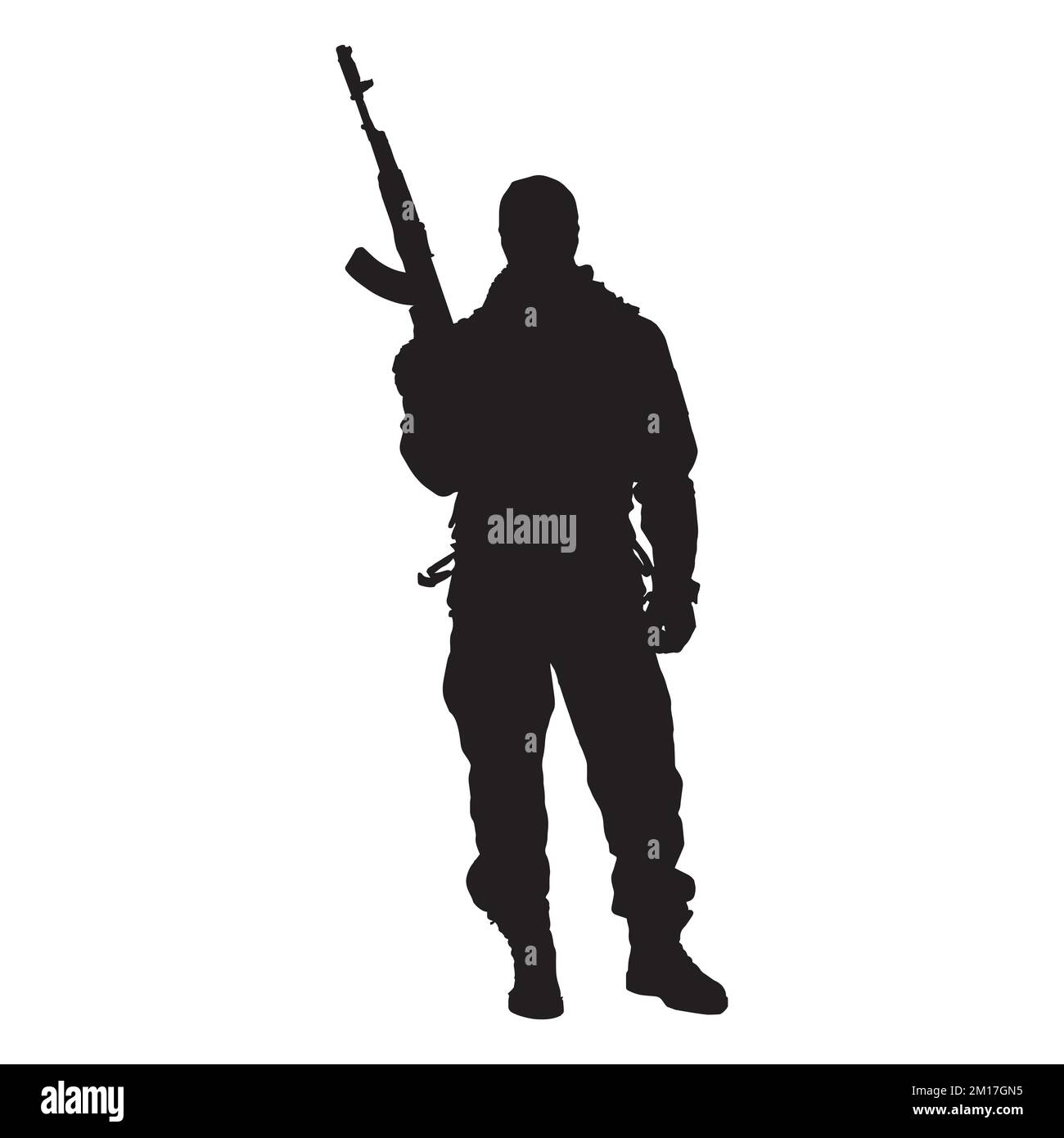 Vector Illustration of Military Gun Man Shooter Silhouette Stock Vector ...