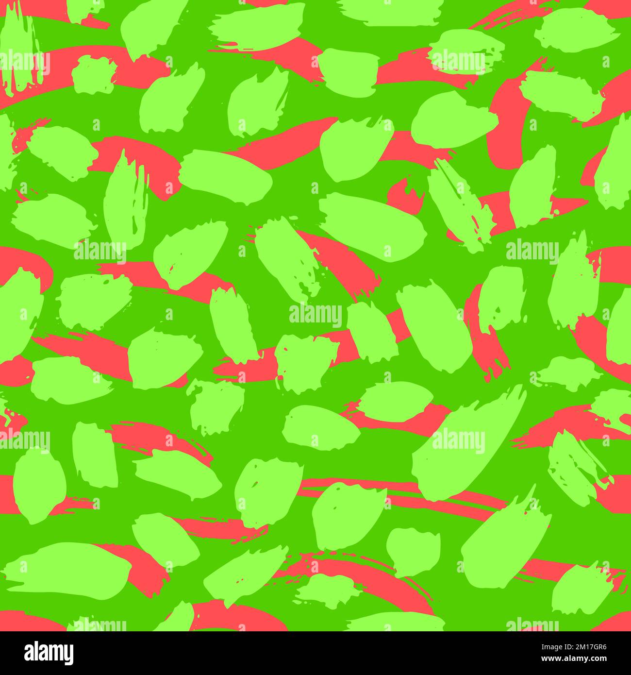 Green Dry Brush Strokes Seamless Pattern. Hand Drawn Artwork Abstract ...