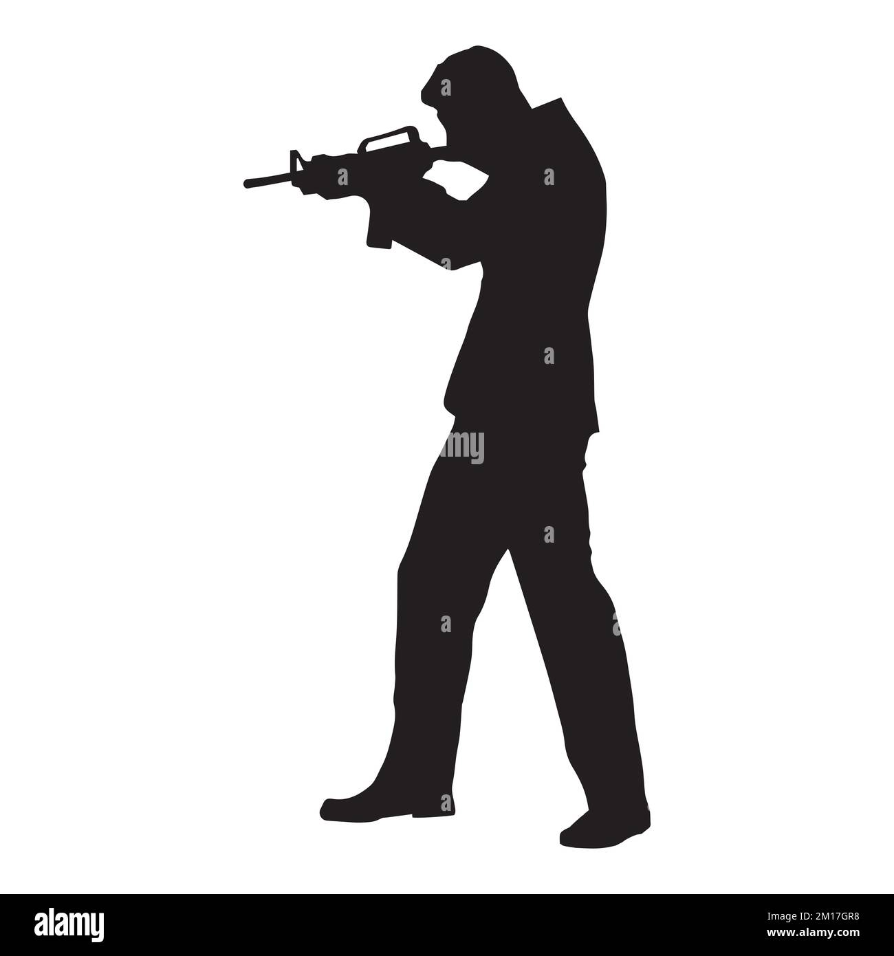 Gun Man Shooter Art Silhouette Stock Vector Image & Art - Alamy