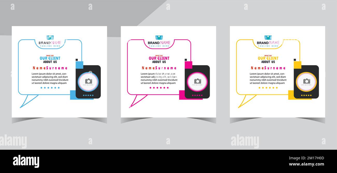 Modern and creative client testimonial social media post design ...