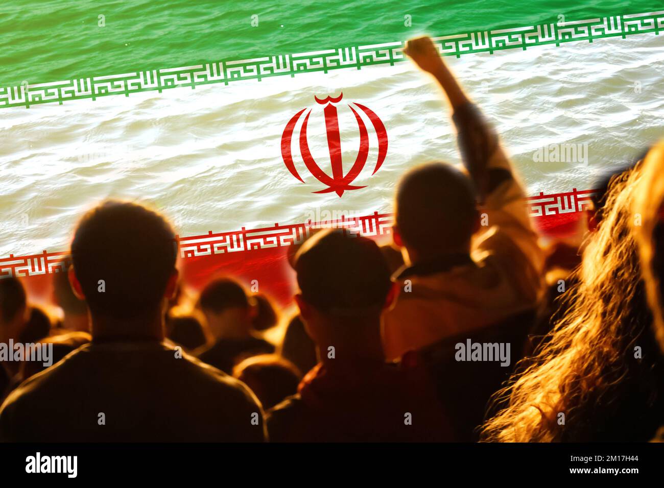 Defocus protest in Iran. Conflict war over border. World crisis ...