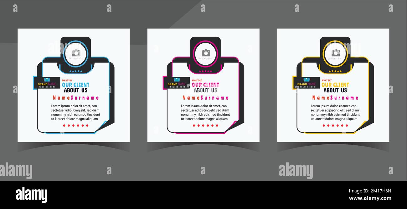 Modern and creative client testimonial social media post design ...