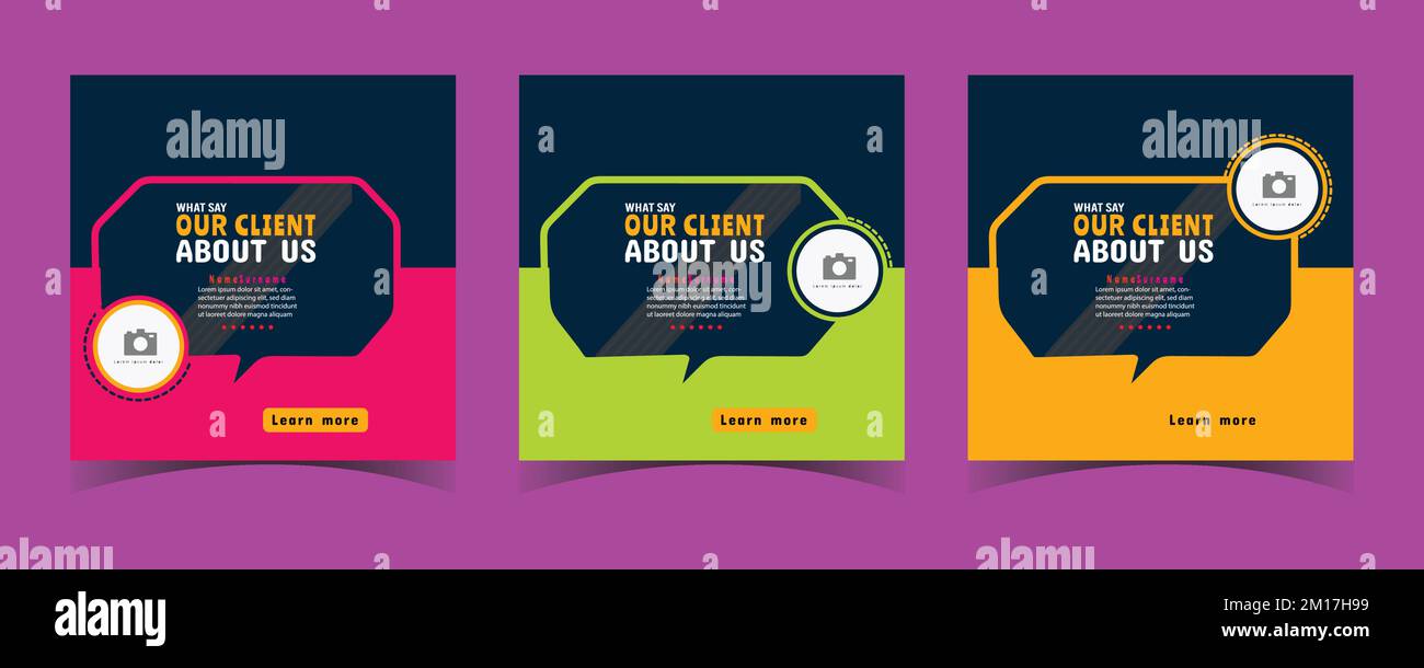 Modern and creative client testimonial social media post design ...