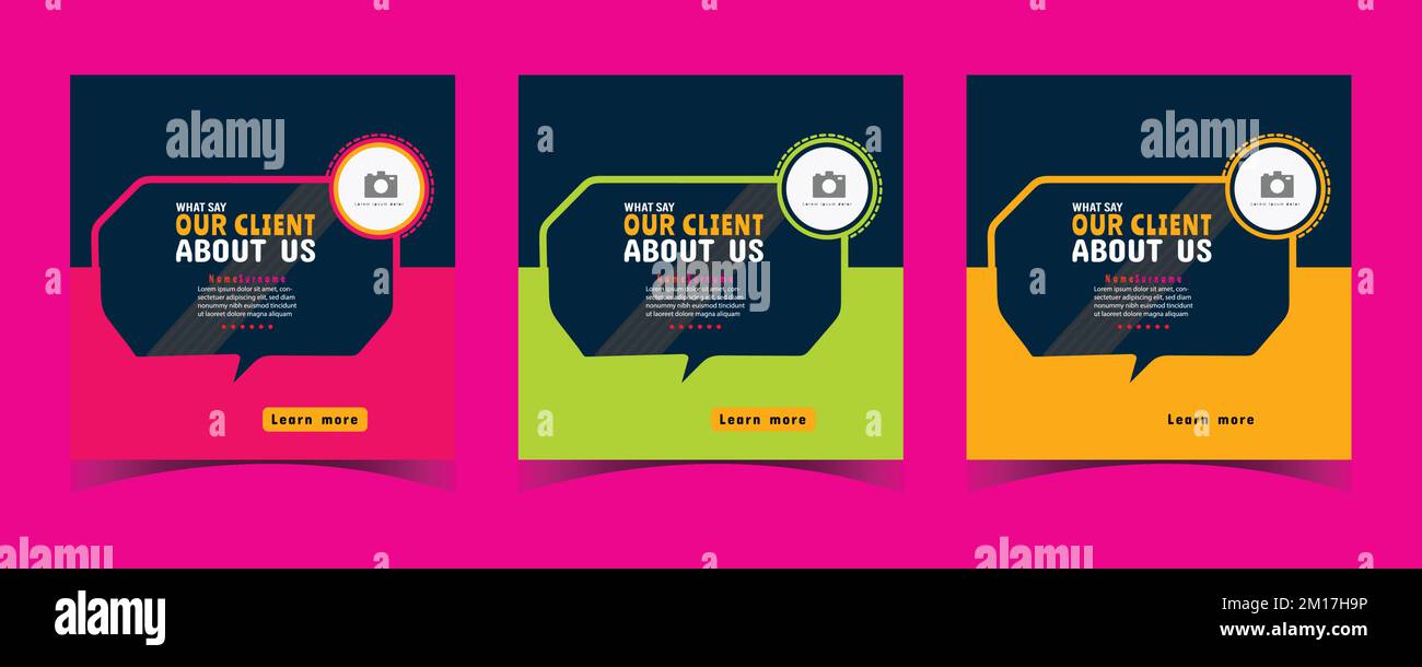 Modern and creative client testimonial social media post design ...