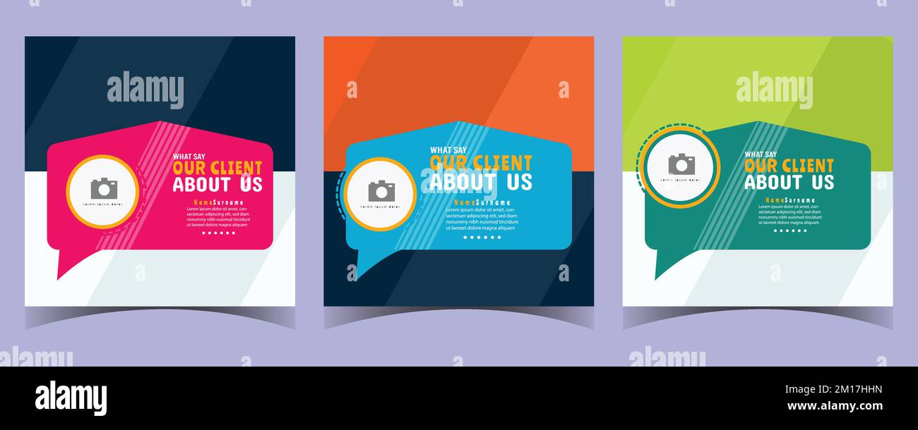 Modern and creative client testimonial social media post design ...