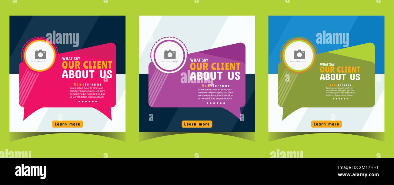 Modern and creative client testimonial social media post design ...