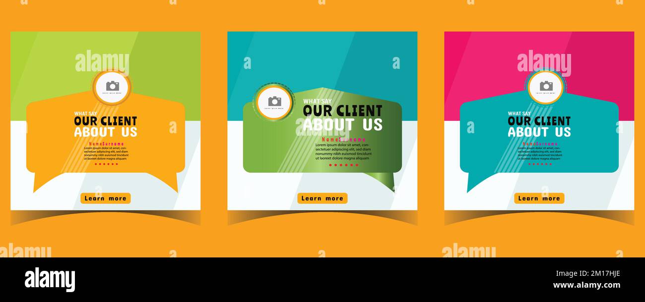 Modern and creative client testimonial social media post design ...