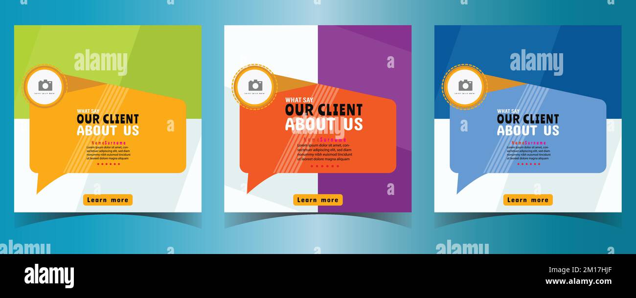 Modern and creative client testimonial social media post design ...