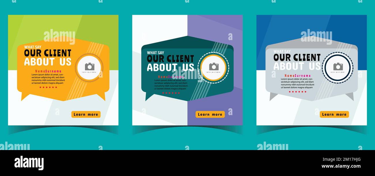 Modern and creative client testimonial social media post design ...