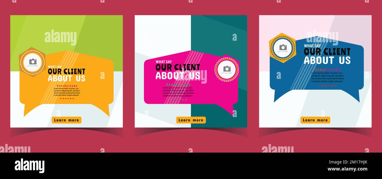 Modern and creative client testimonial social media post design ...