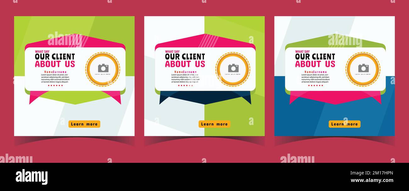 Modern and creative client testimonial social media post design ...