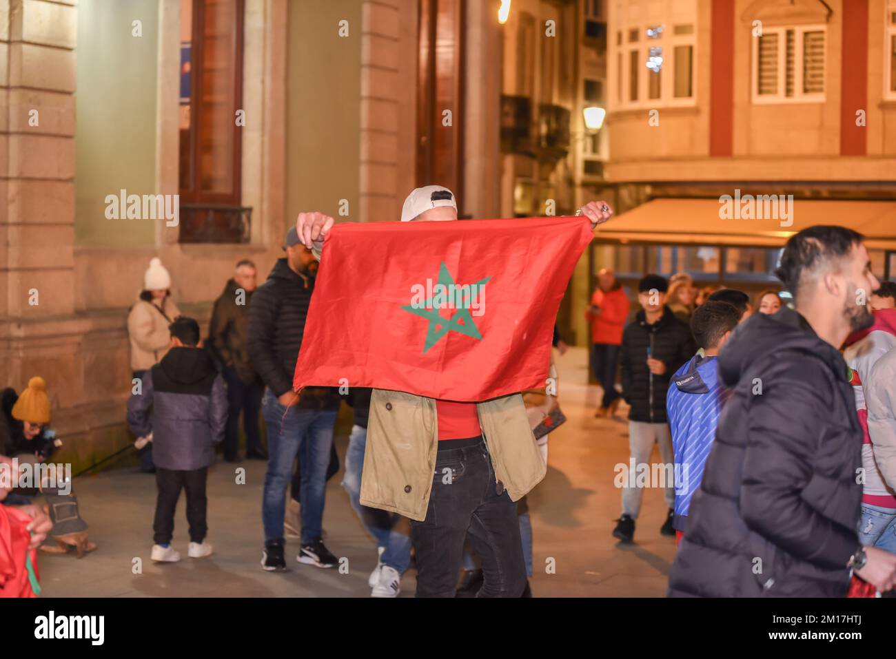 the moroccan people celebrate their victory in the world cup all over ...