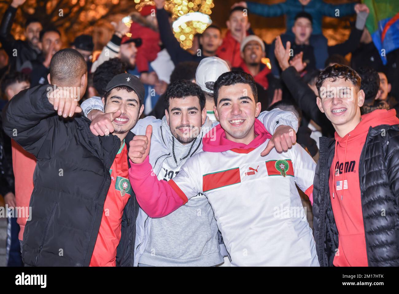 the moroccan people celebrate their victory in the world cup all over ...