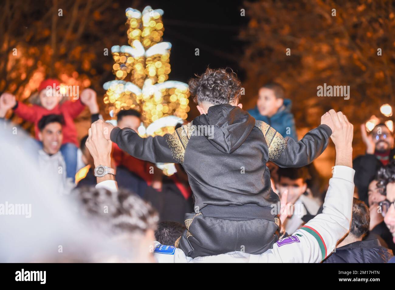 the moroccan people celebrate their victory in the world cup all over ...
