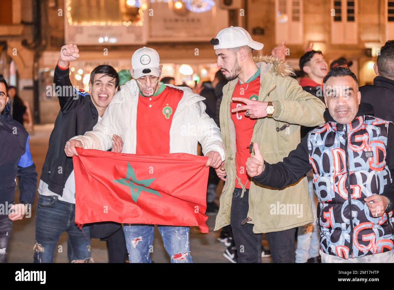 the moroccan people celebrate their victory in the world cup all over ...