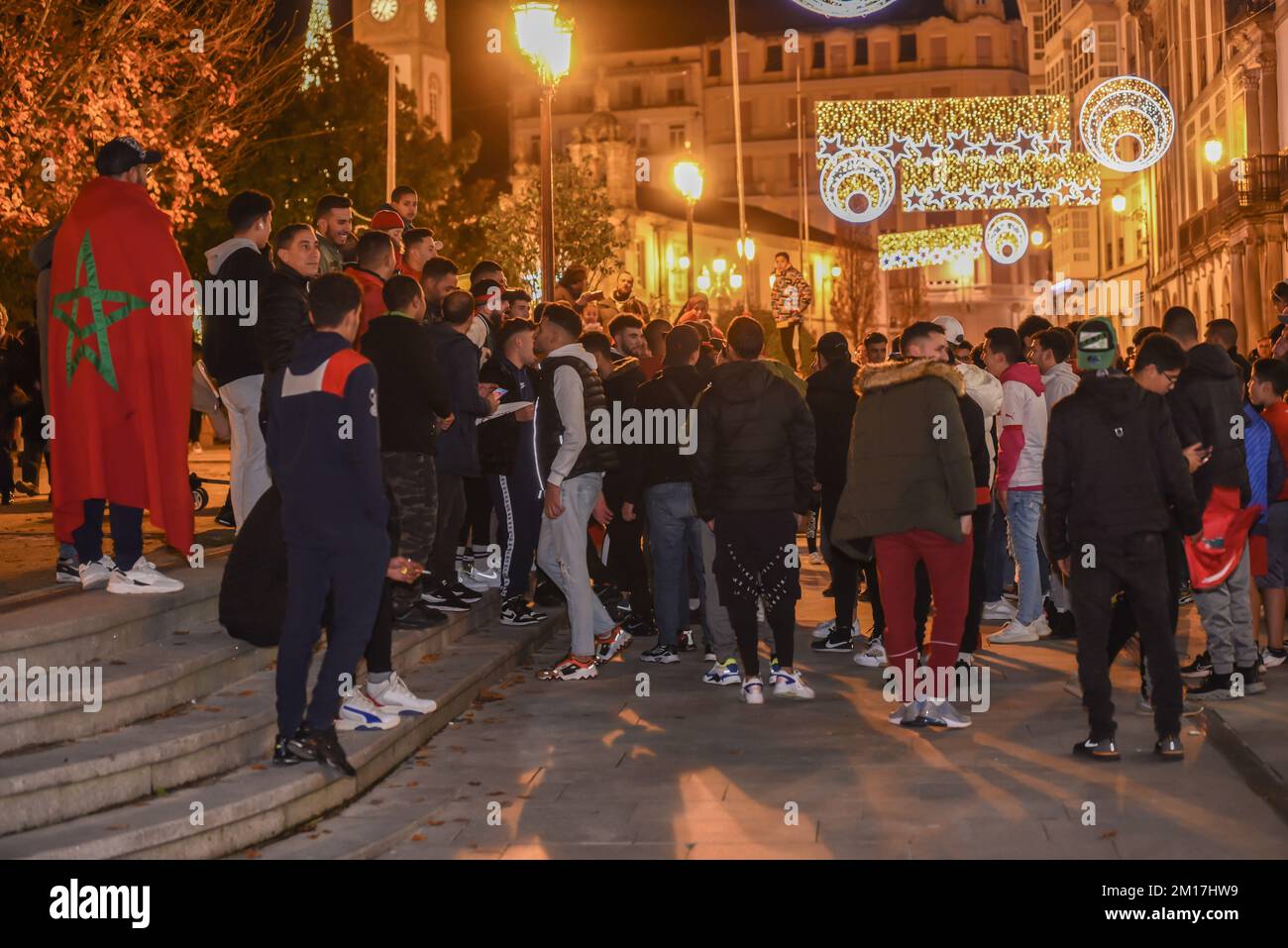 the moroccan people celebrate their victory in the world cup all over ...