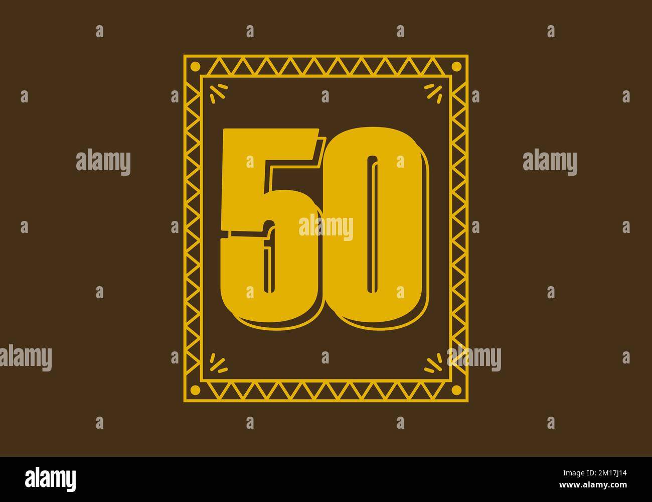 Number 50 in retro rectangle frame design Stock Vector Image & Art - Alamy