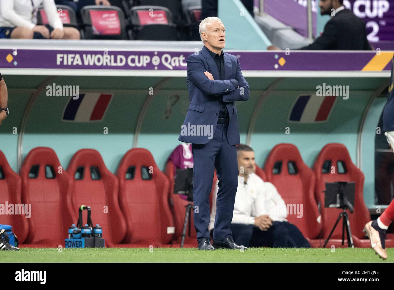 Didier Deschamps, Head Coach of France observes his players during the ...
