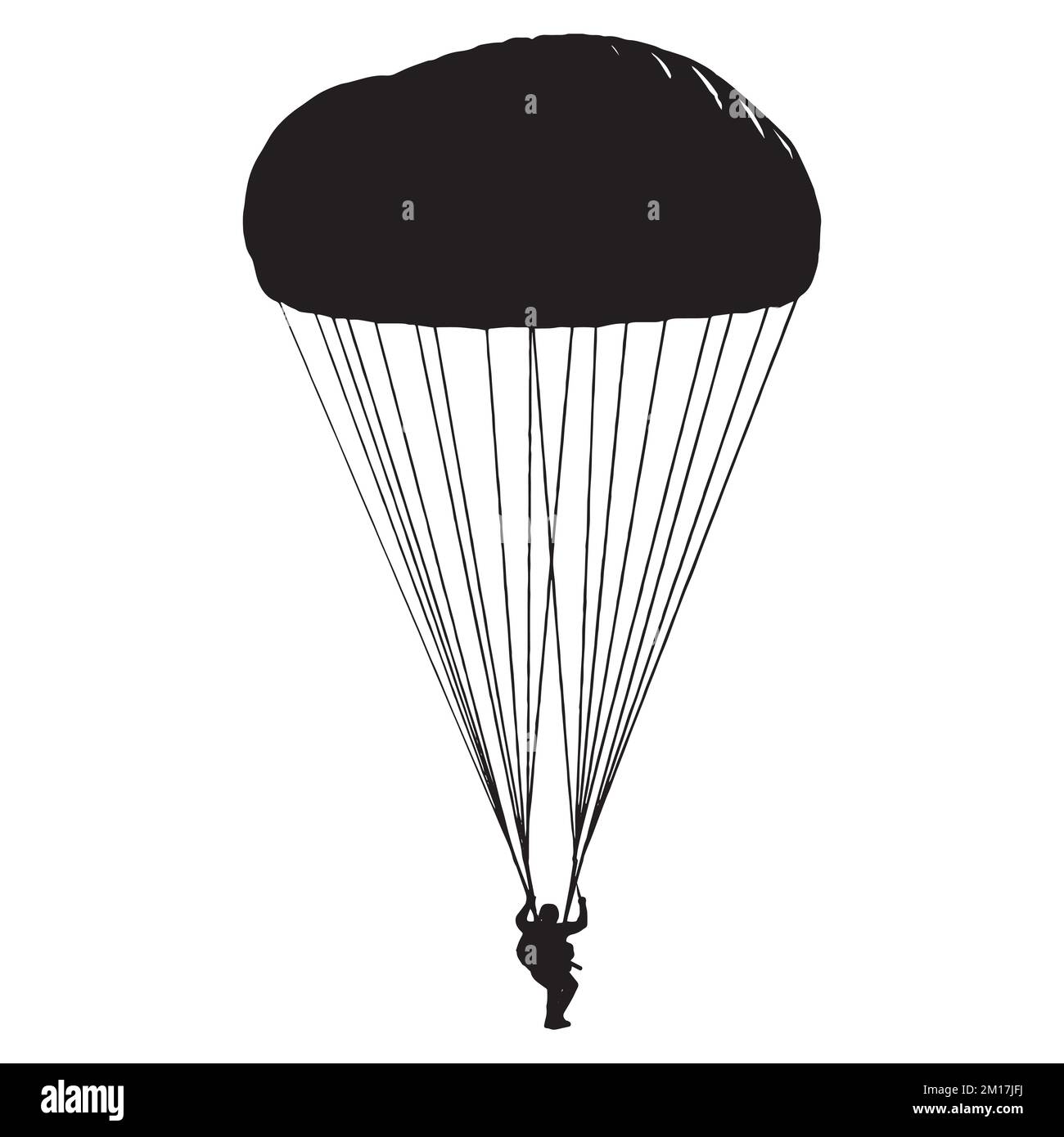 Vector Illustration of Skydiving Parachuting Silhouette Stock Vector ...