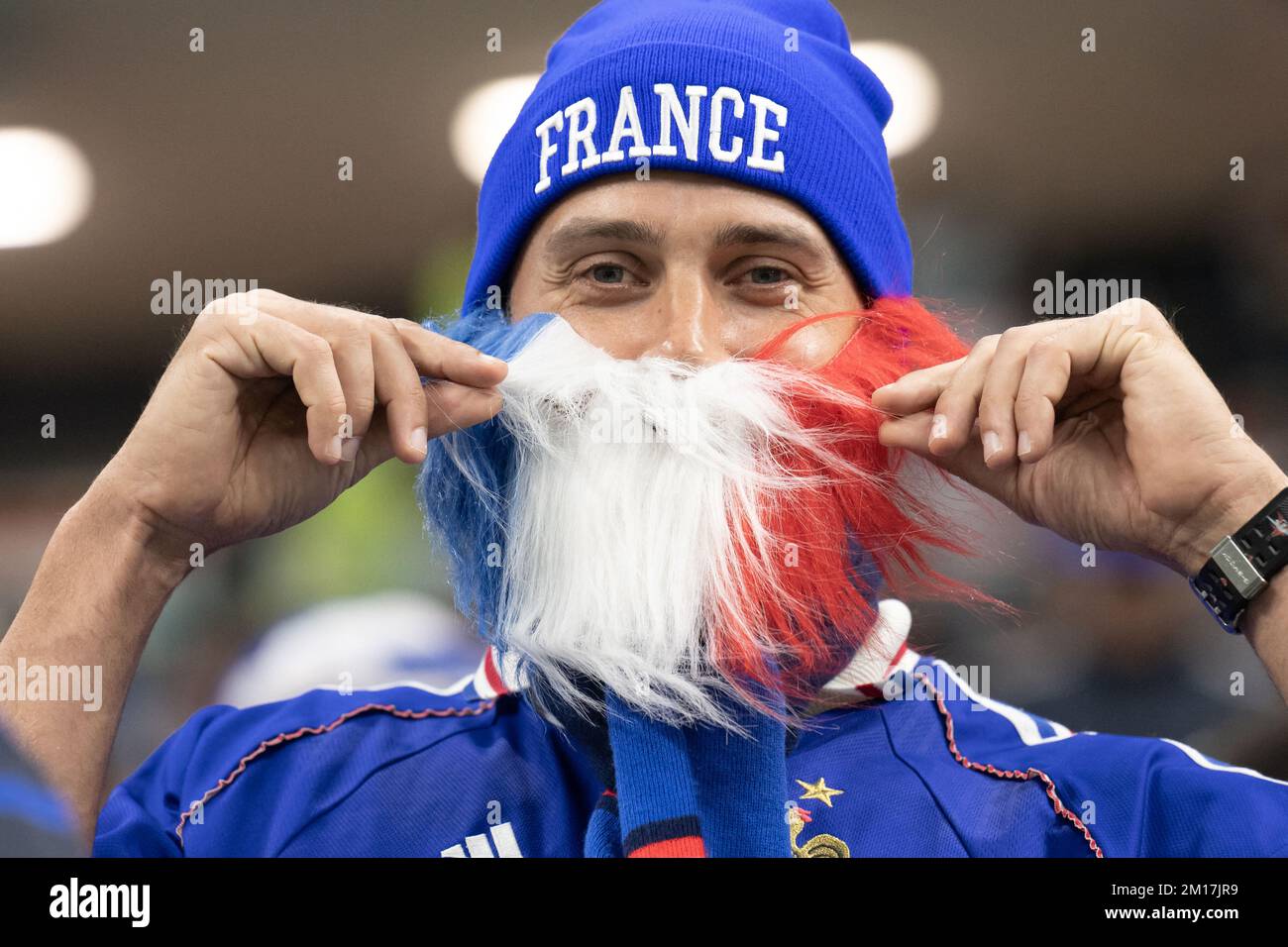 France fan attends the FIFA World Cup Qatar 2022 quarter final match ...