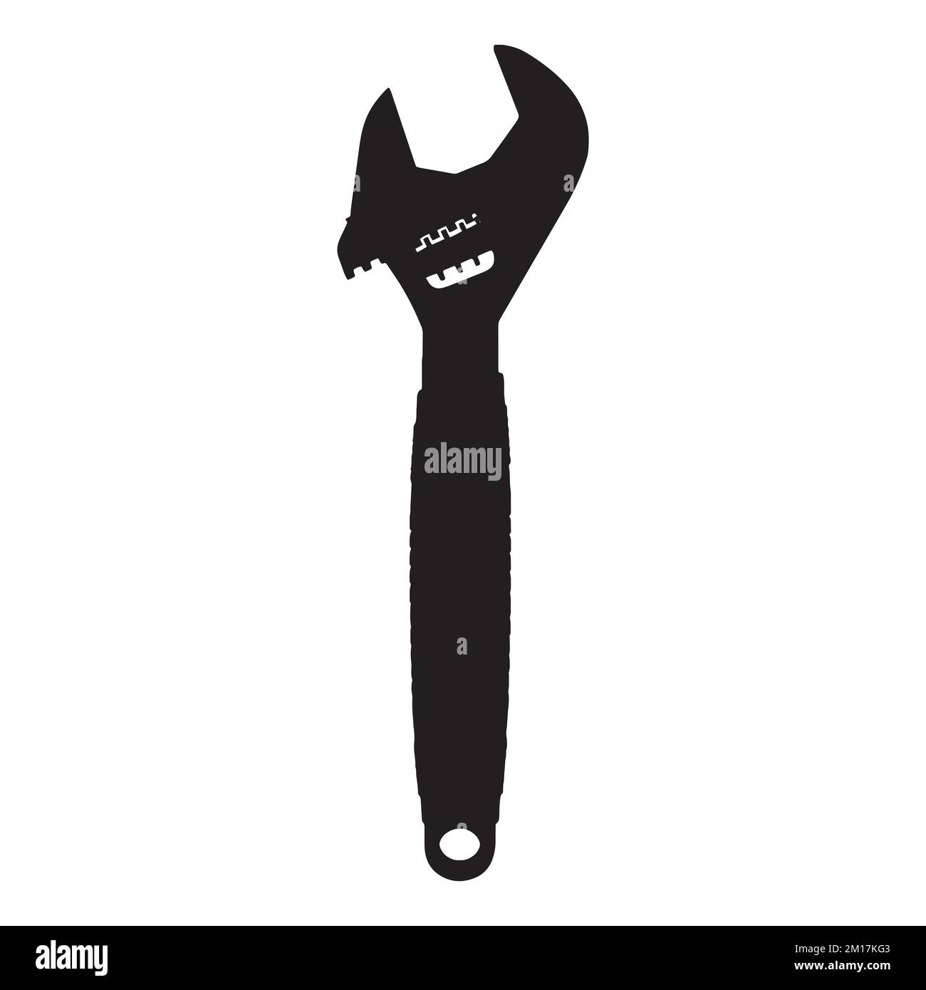 Vector Illustration of Adjustable Spanner Silhouette Stock Vector Image ...