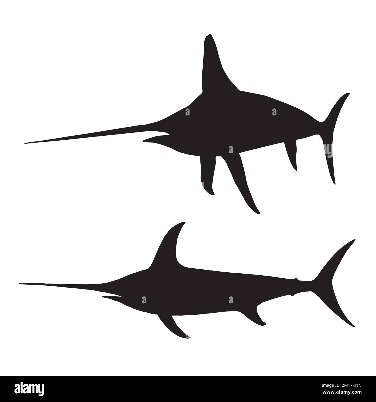 Vector Illustration of Swordfish Silhouette Stock Vector Image & Art ...