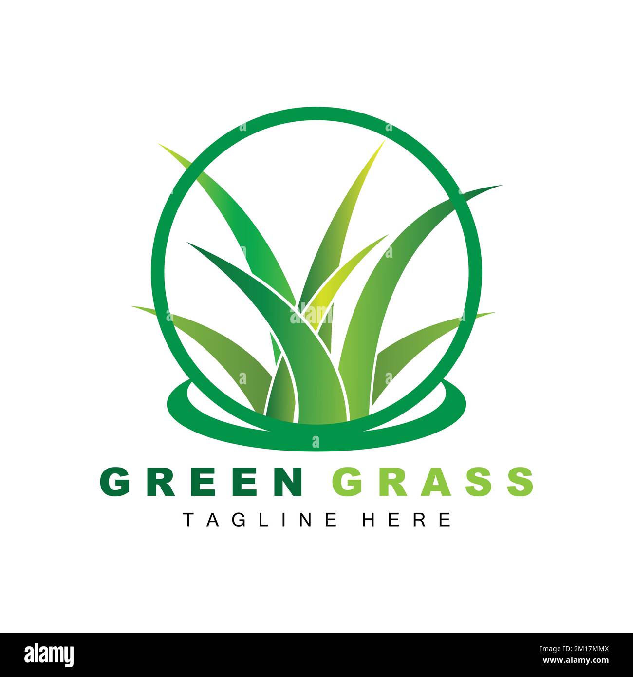 Green Grass Logo Design, Farm Landscape Illustration, Natural Scenery ...