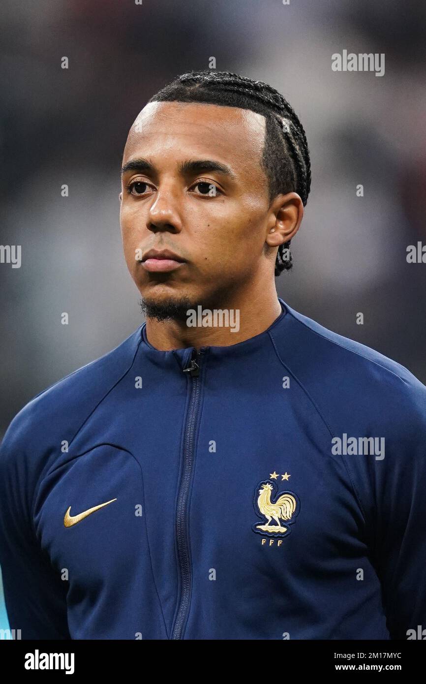 AL KHOR, QATAR - DECEMBER 10: Jules Kounde of France sings at the ...