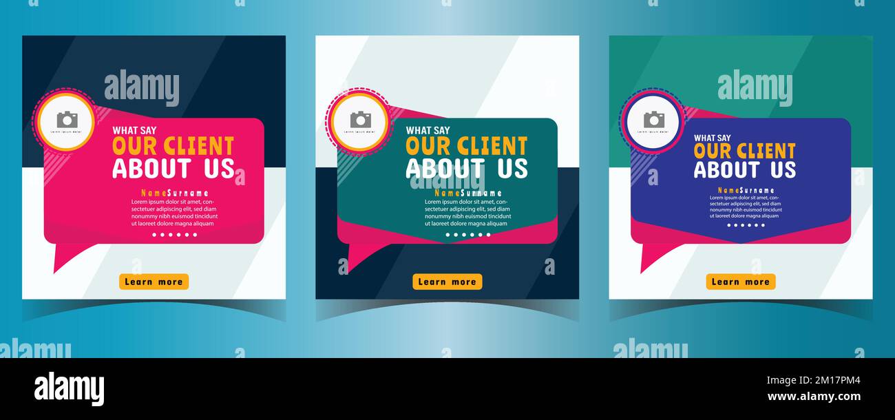 Modern and creative client testimonial social media post design ...