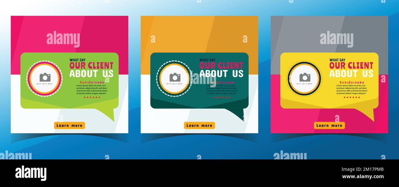 Modern and creative client testimonial social media post design ...