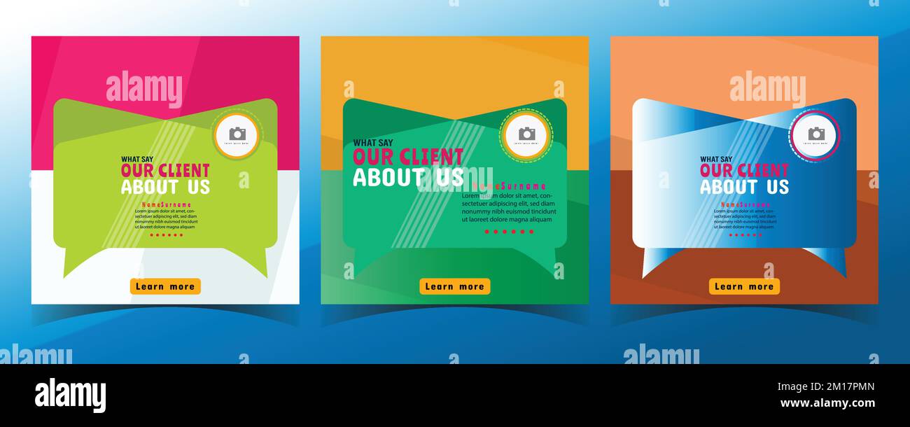 Modern and creative client testimonial social media post design ...