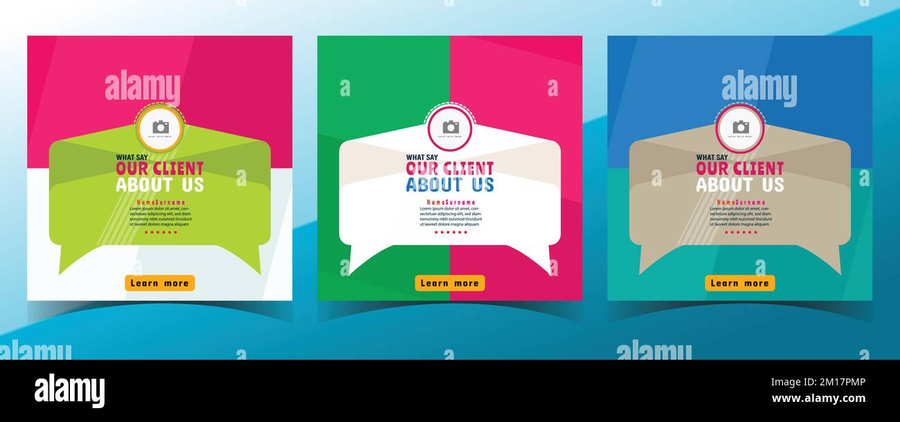 Modern and creative client testimonial social media post design ...