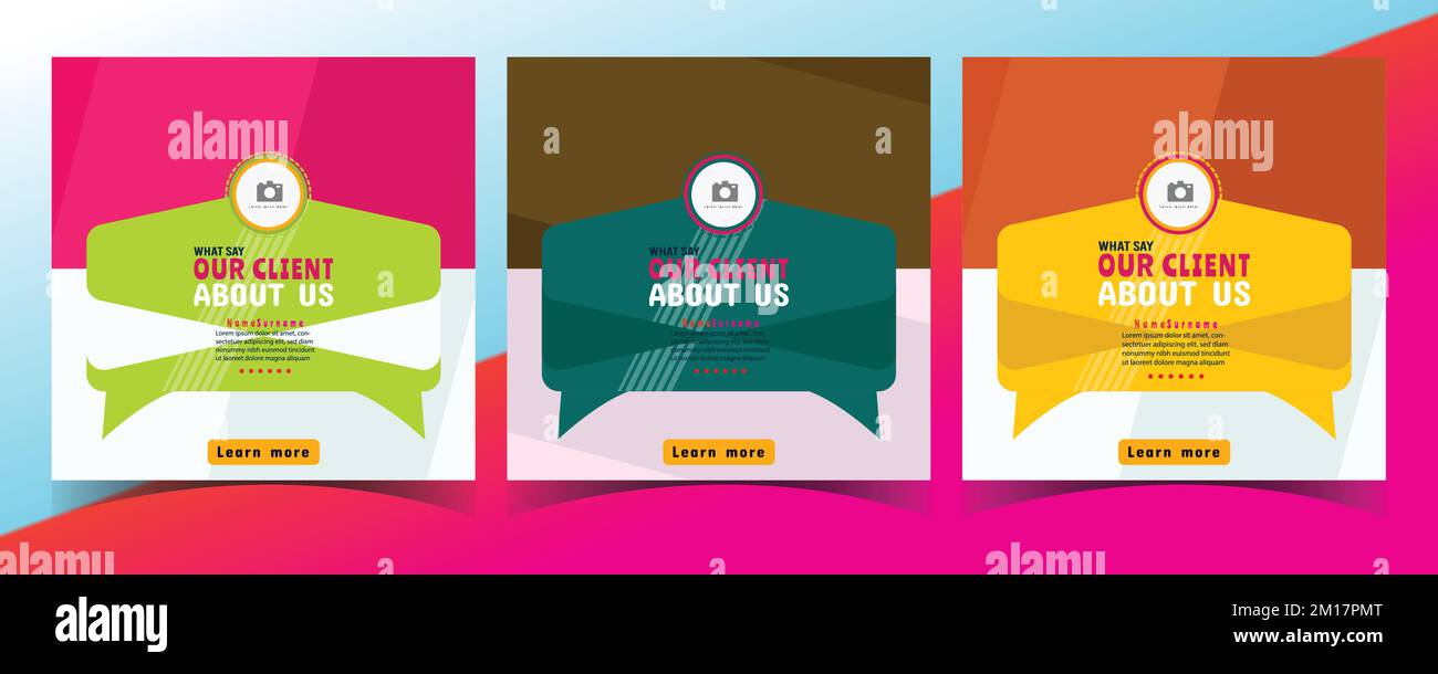 Modern and creative client testimonial social media post design ...