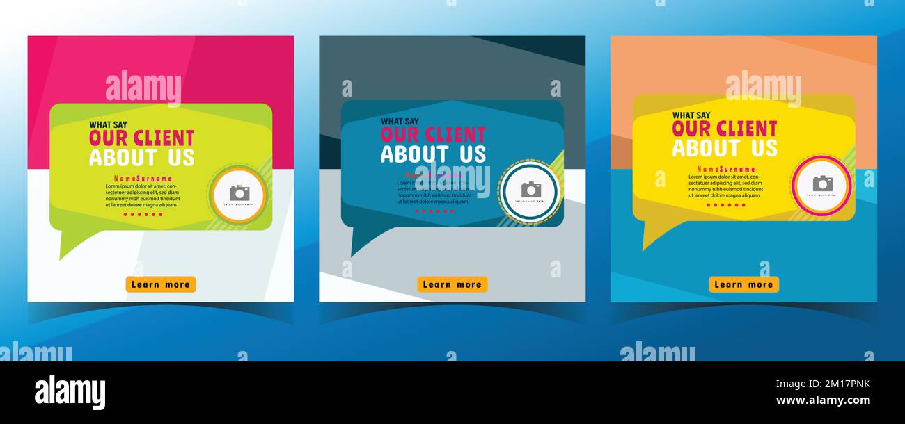 Modern and creative client testimonial social media post design ...