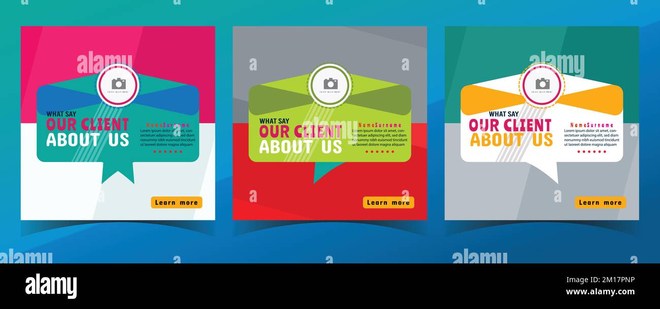 Modern and creative client testimonial social media post design ...
