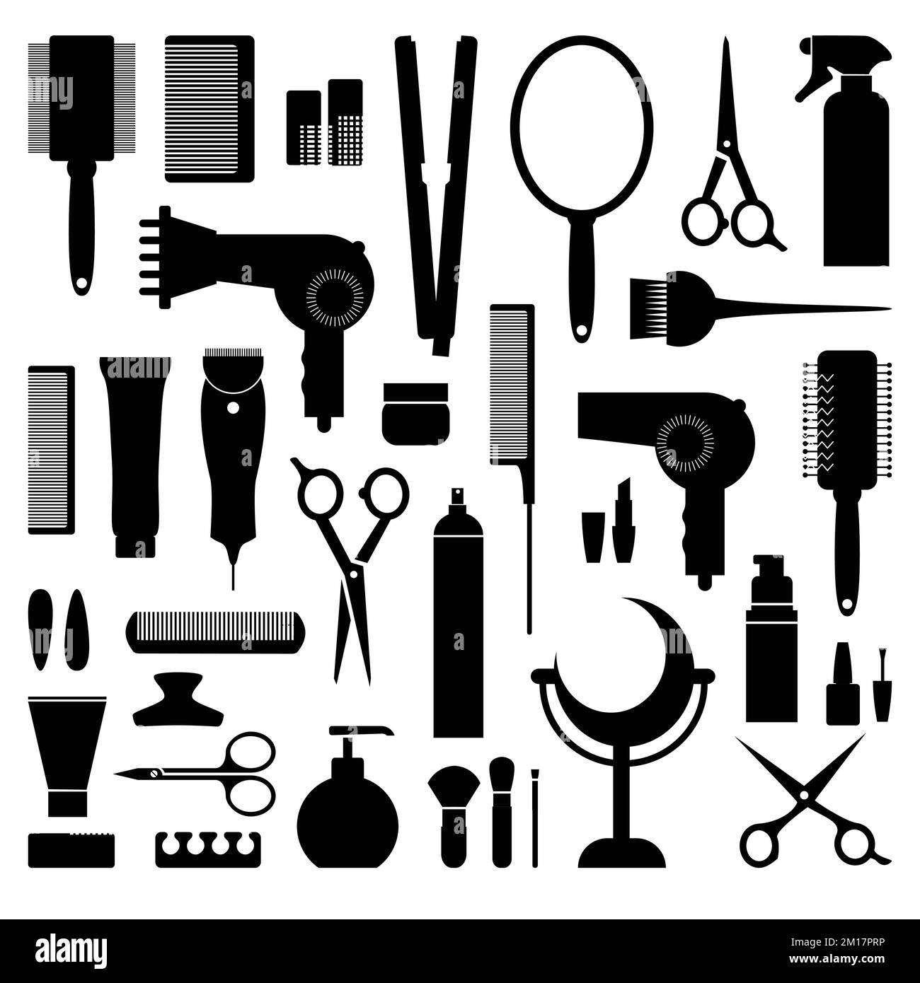 Vintage barber shop tools silhouette hi-res stock photography and ...