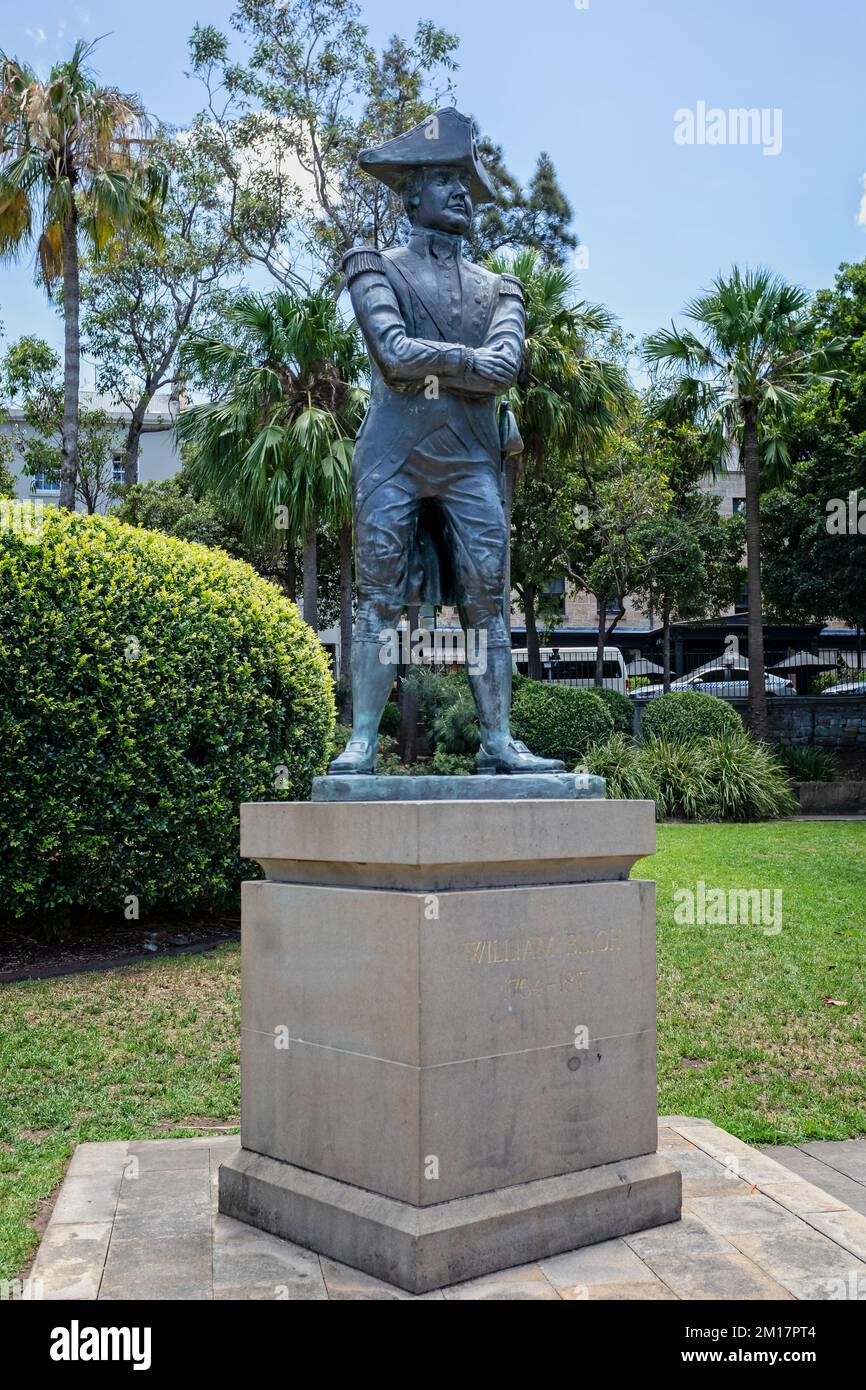 Statue of Vice Admiral William Bligh - governor of NSW Australia and ...