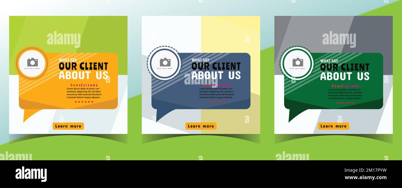 Modern and creative client testimonial social media post design ...