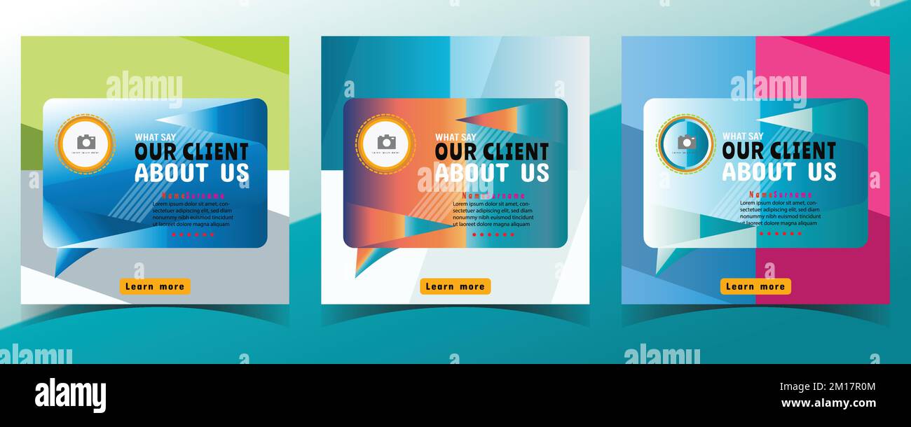 Modern and creative client testimonial social media post design ...