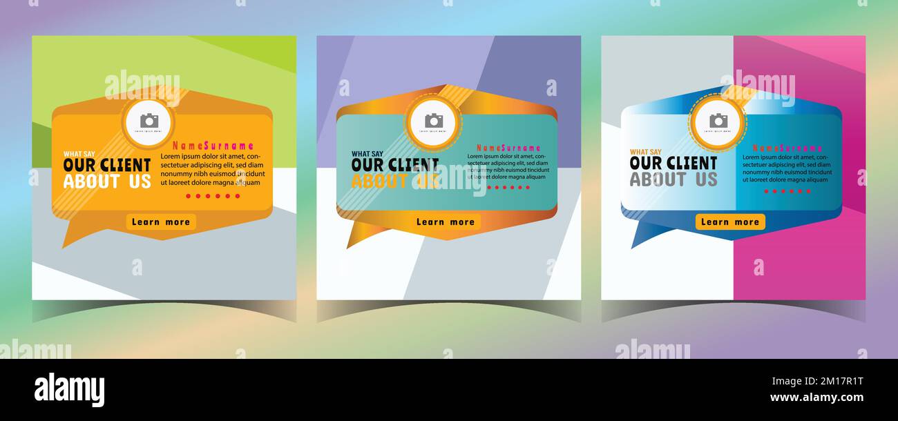 Modern and creative client testimonial social media post design ...