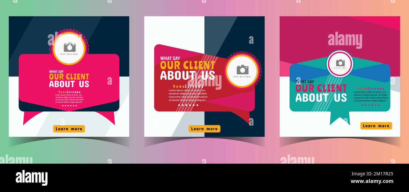 Modern and creative client testimonial social media post design ...