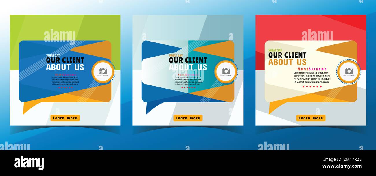 Modern and creative client testimonial social media post design ...