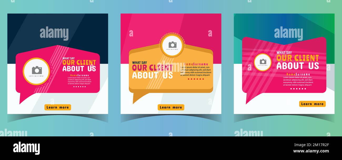 Modern and creative client testimonial social media post design ...