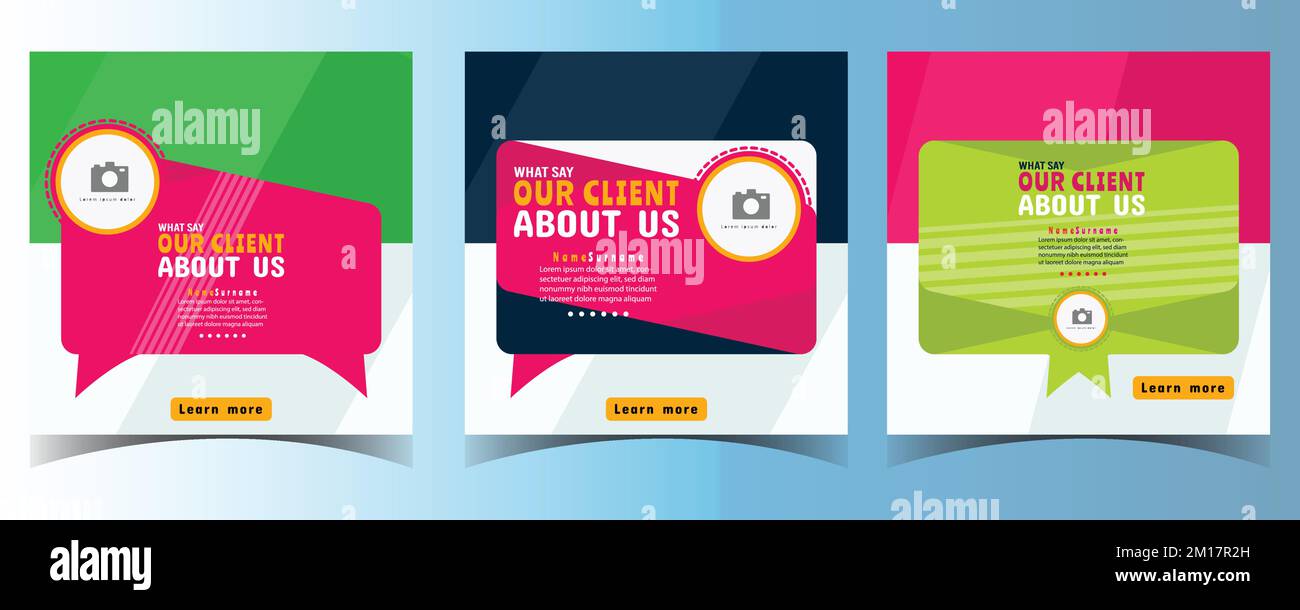 Modern and creative client testimonial social media post design ...