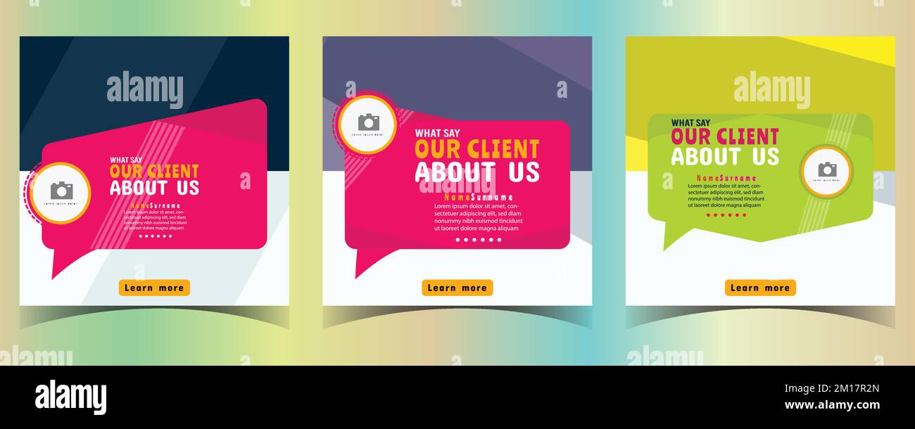 Modern and creative client testimonial social media post design ...