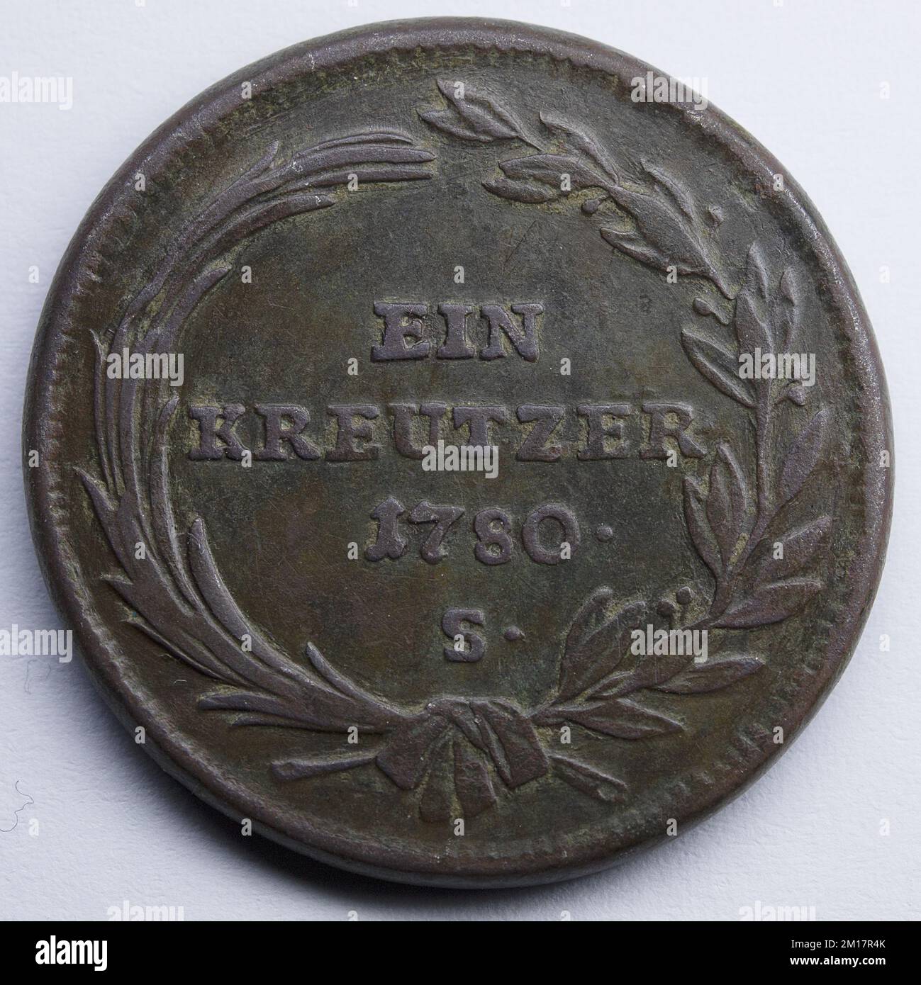A kreutzer medieval silver coin 1780 on white background Stock Photo ...