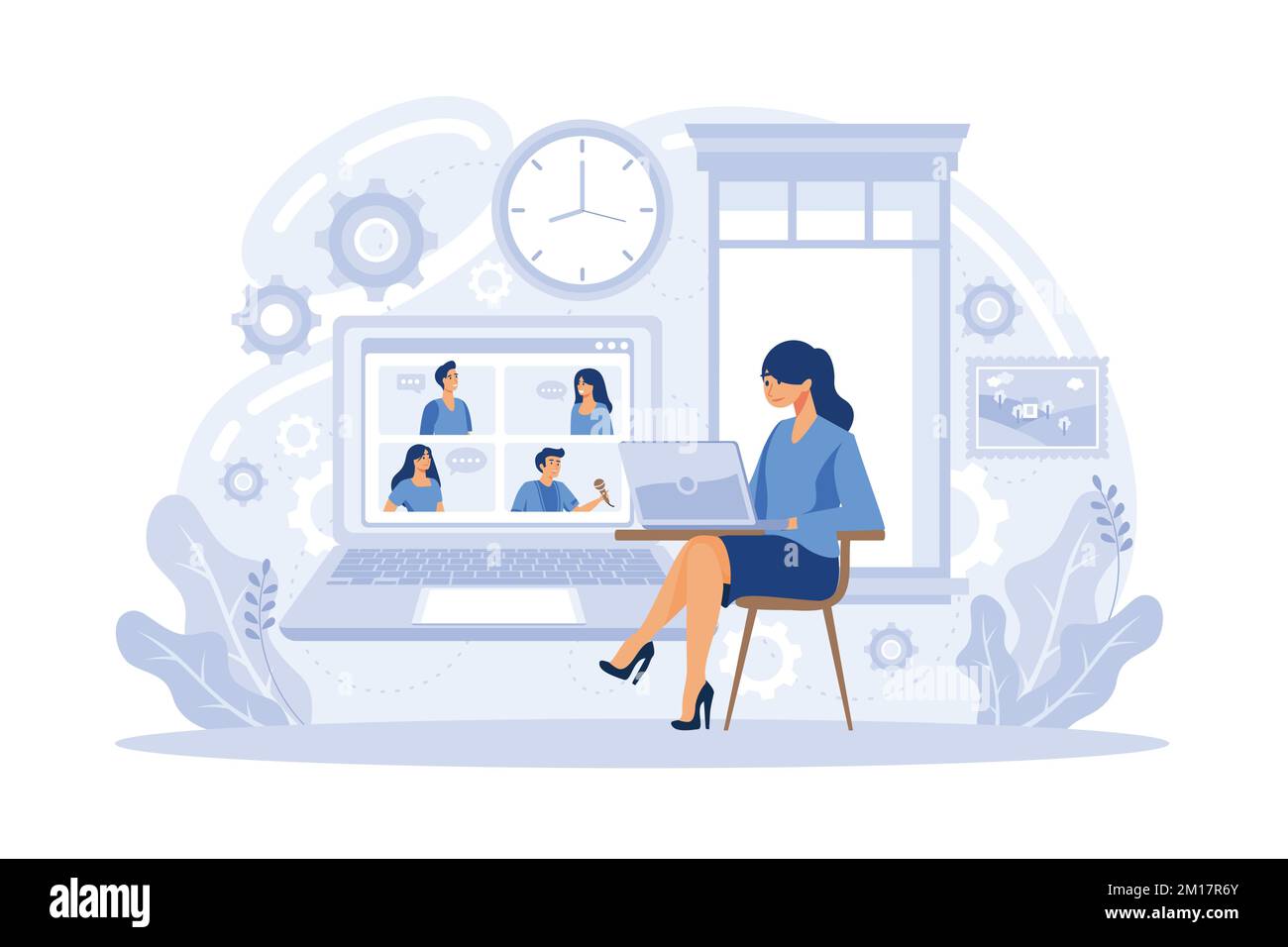 Distance working. Distance office, working from home, remote job ...